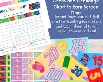 Chore Chart for Kids Printable Behavior Chart Allowance Chart ...