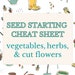 Seed Starting Cheat Sheet Garden Planner Printable, Digital Download ...