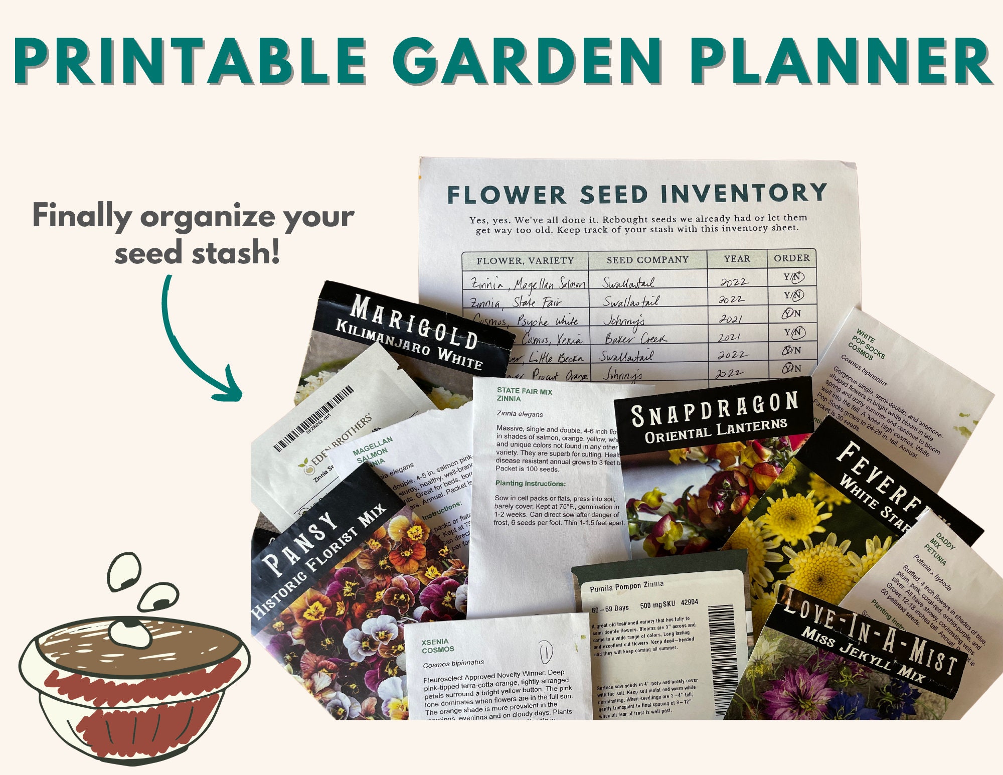 Garden Planner Printable Garden Tracker Garden Journal - Etsy