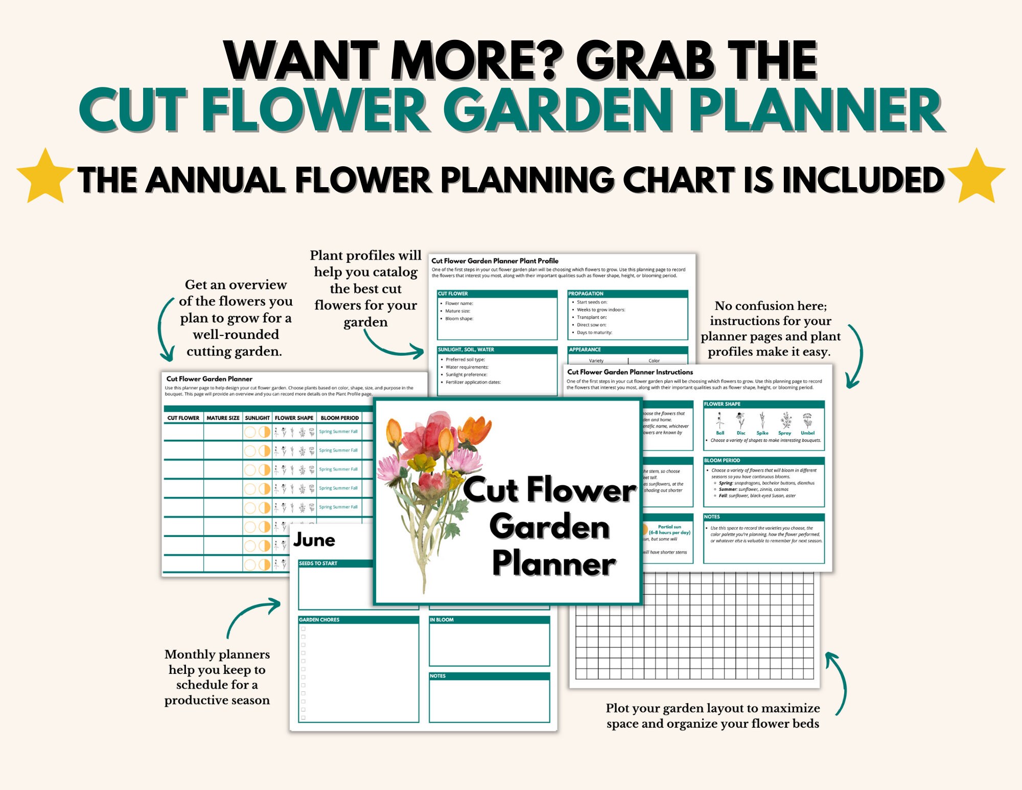 Annual Cut Flower Planner Chart | Seed Starting Schedule | Seed Journal ...