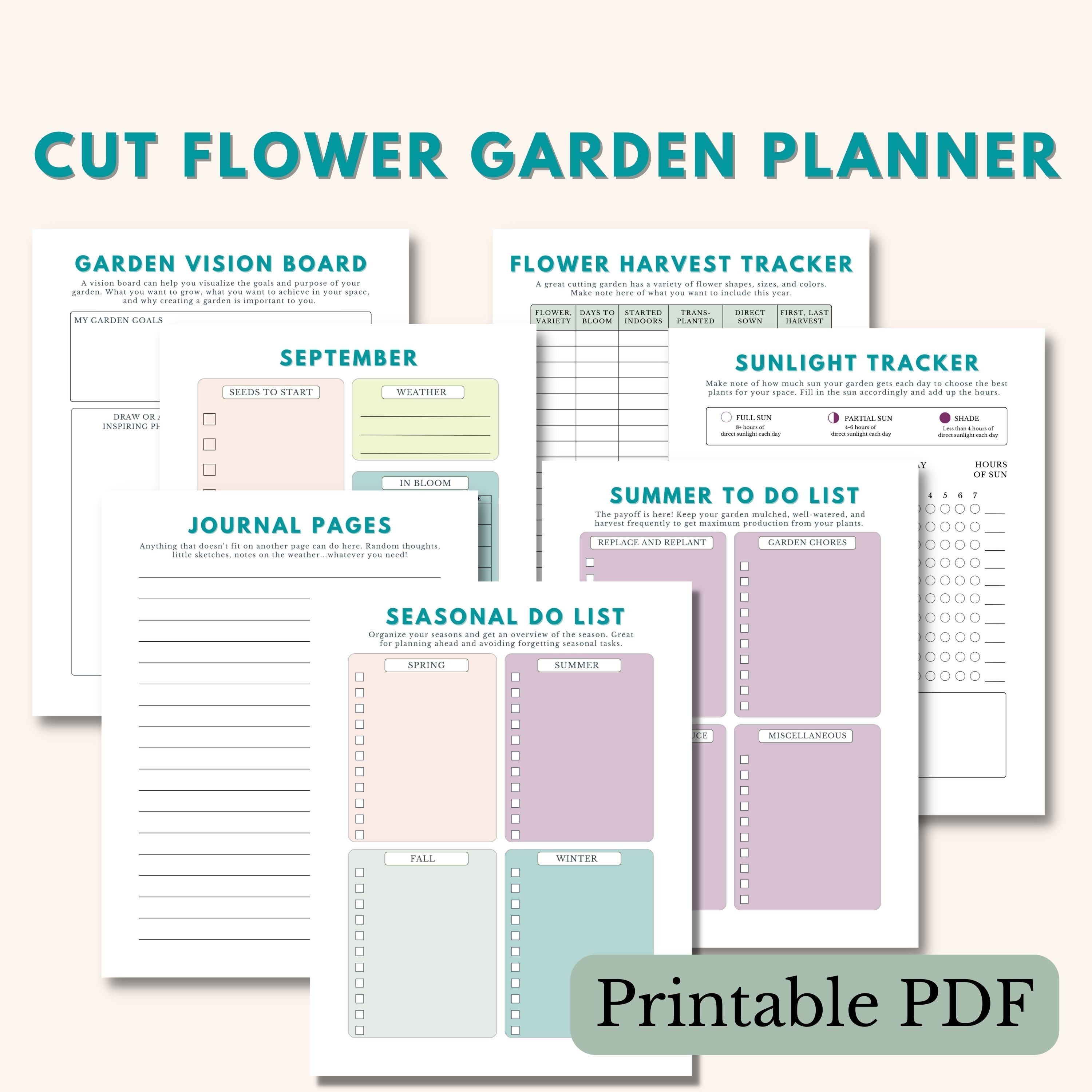 Cut Flower Garden Planner, Journal and Tracker, Design Your Cut Flower ...