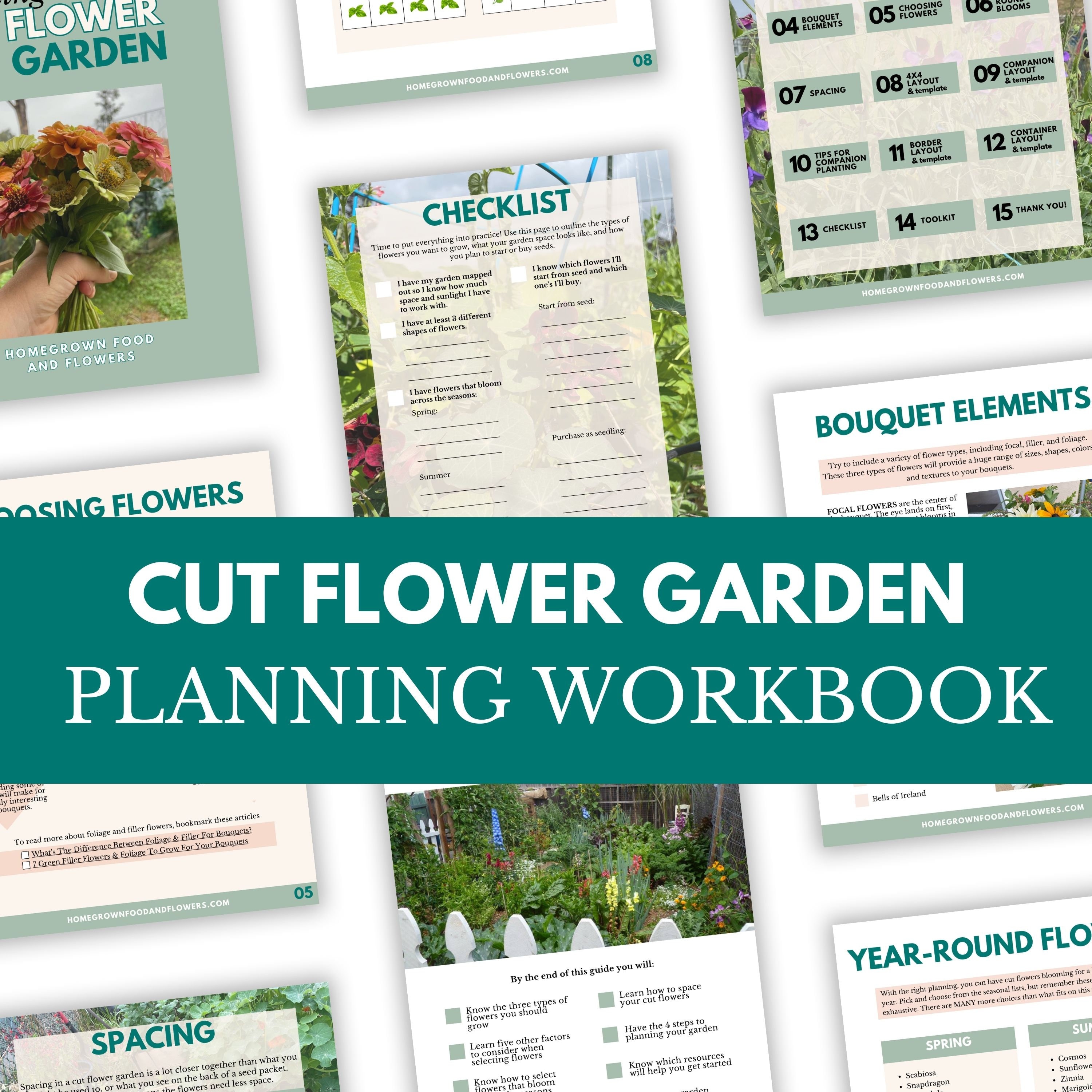 Cut Flower Garden Planner With Seed Starting Calendar, Garden Layout ...