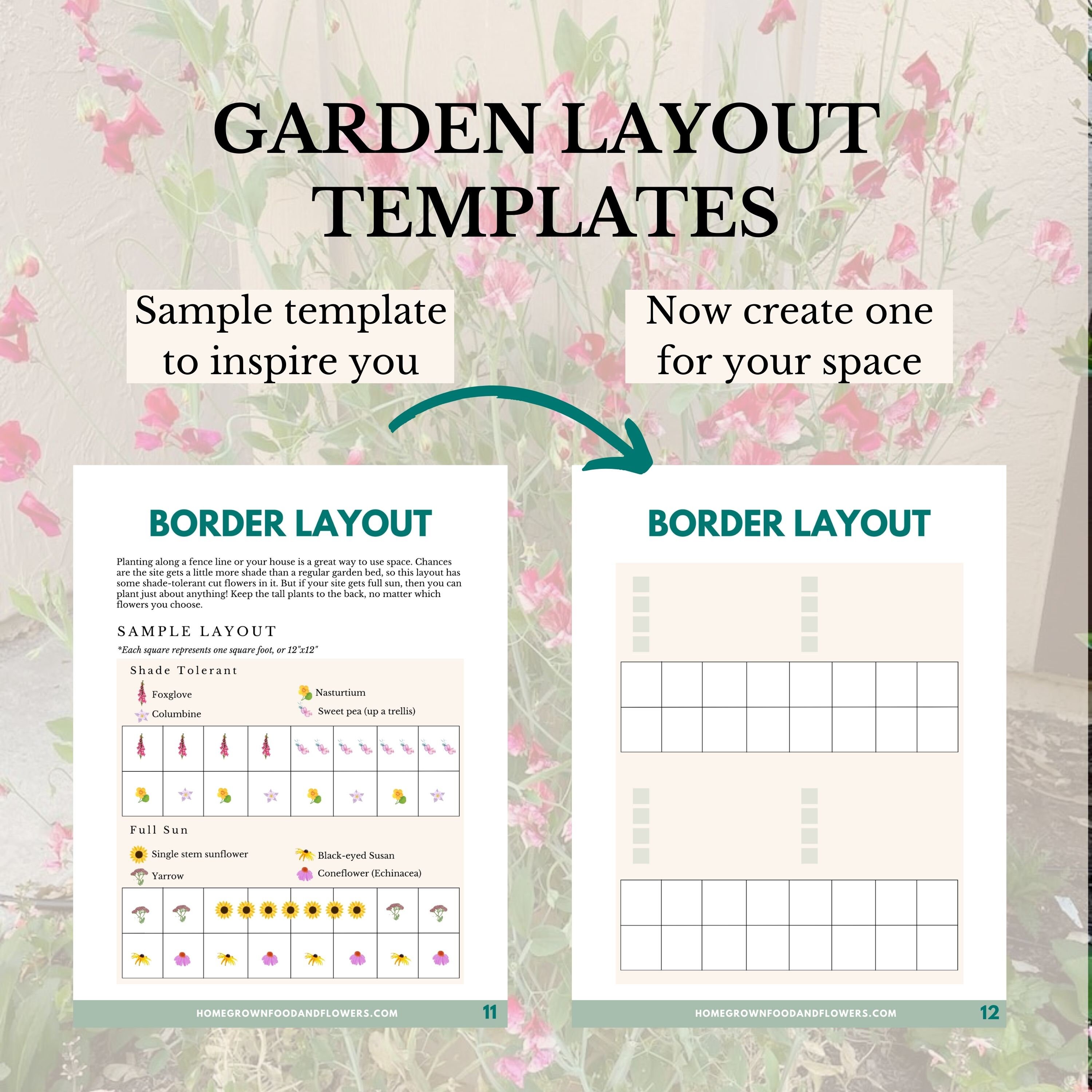 Cut Flower Garden Planner With Seed Starting Calendar, Garden Layout ...