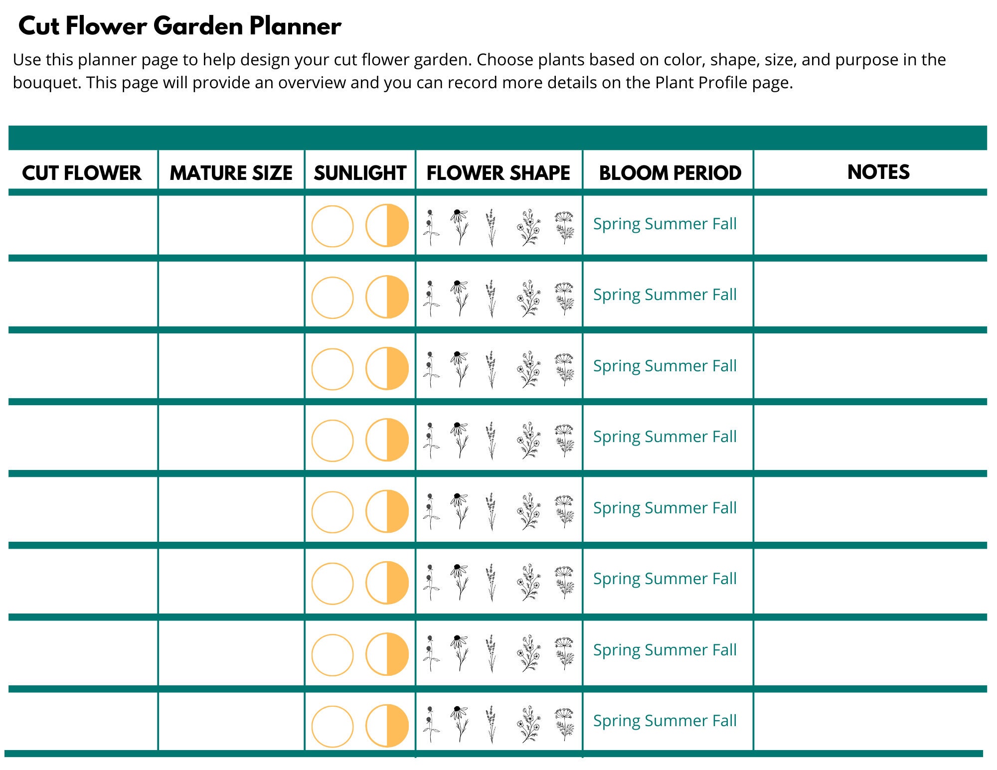 Cut Flower Garden Planner Bundle Garden Journal Garden Planner ...
