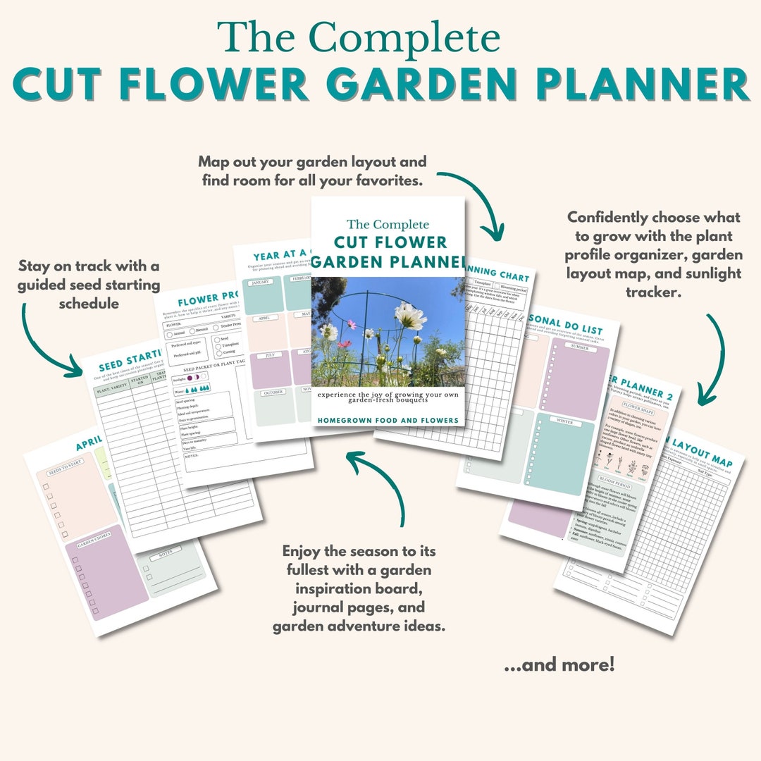 Cut Flower Garden Planner, Journal and Tracker, Design Your Cut Flower ...
