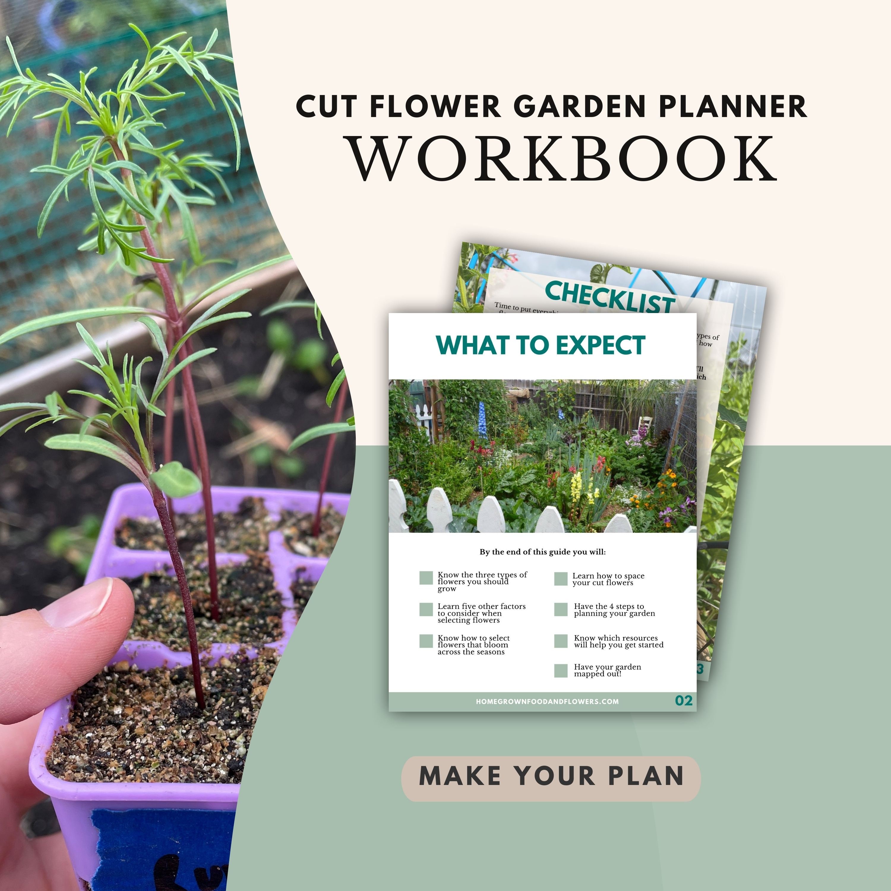 Cut Flower Garden Planner With Seed Starting Calendar, Garden Layout ...