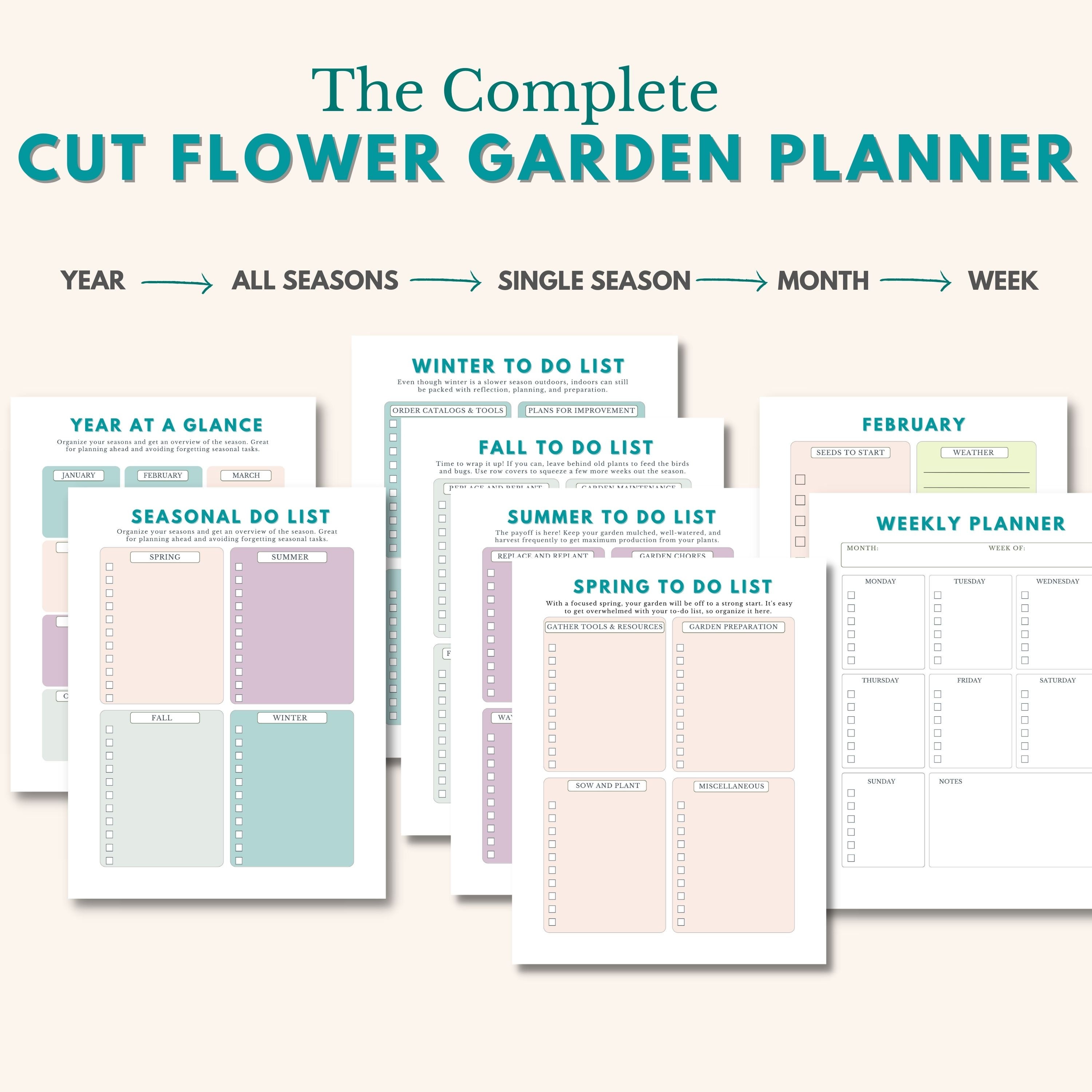 Cut Flower Garden Planner, Journal and Tracker, Design Your Cut Flower ...