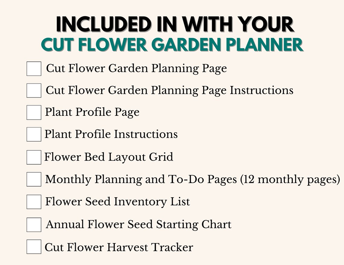 Cut Flower Garden Planner Bundle Garden Journal Garden Planner ...