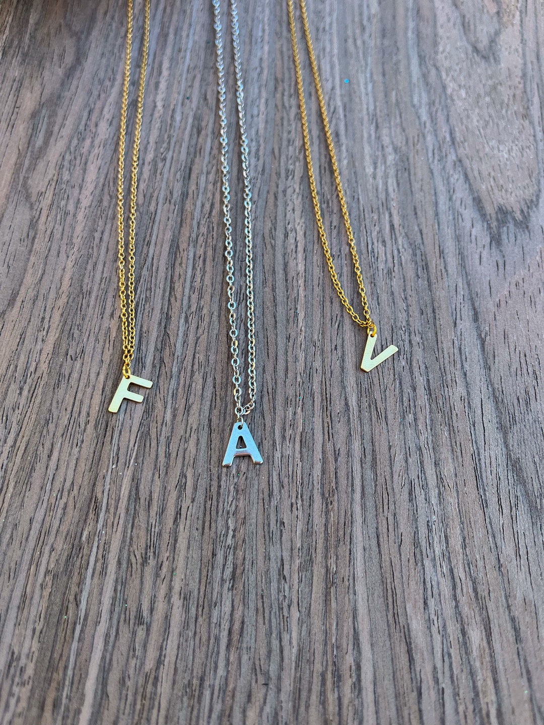 Stainless Steel Initial Necklace | Letter Initial | Gold or Silver ...