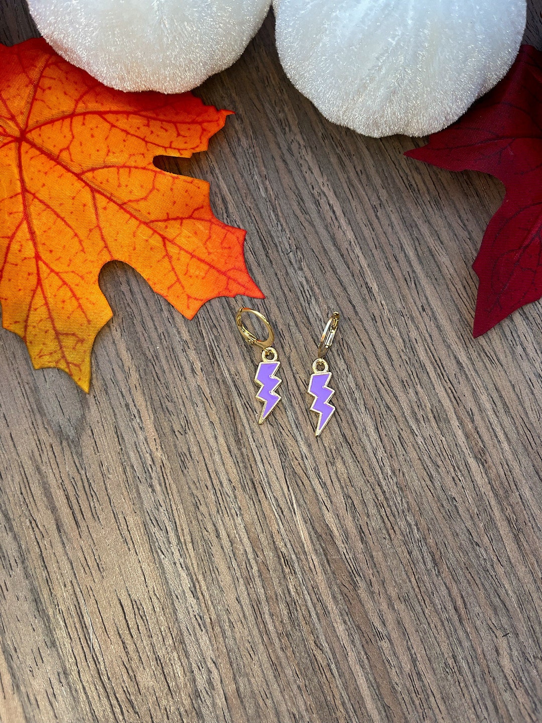 Lightning Bolt Huggie Hoop Earrings | Small Lightning Bolt Earrings ...