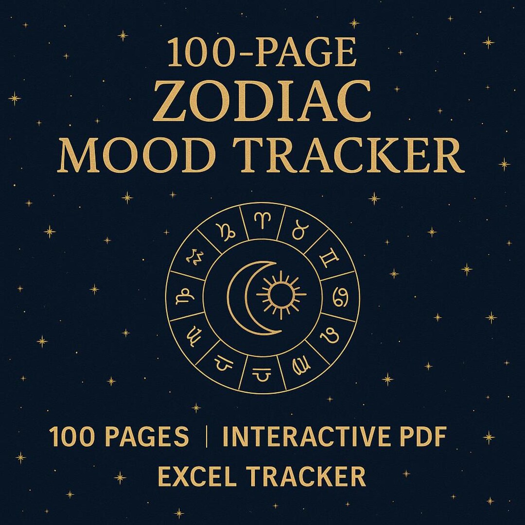Zodiac Tracker, Mood 100-page Astrology Journal (PDF + Excel Digital ...