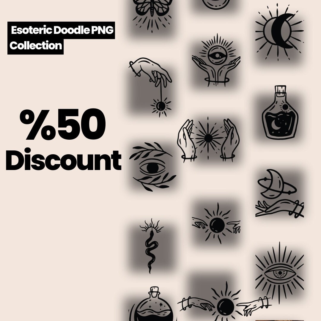 Esoteric Doodle PNG Collection 15 High-resolution Vector Images With ...