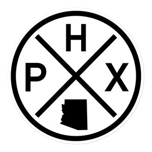 Round Phoenix Bumper Sticker PHX Phoenix Window Decal - Etsy