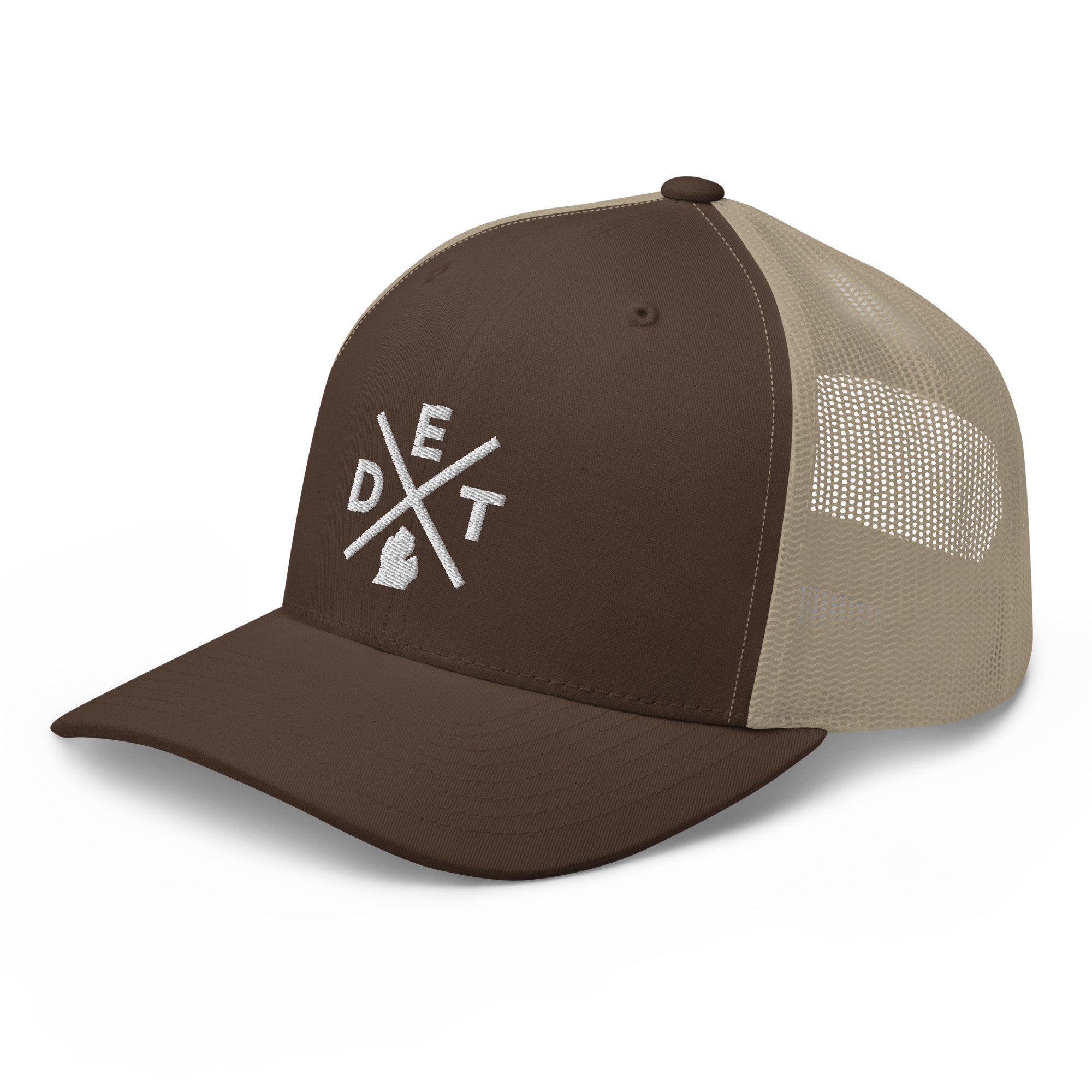 Retro Detroit Trucker Hat Mesh DET Cross Trucker Cap - Etsy