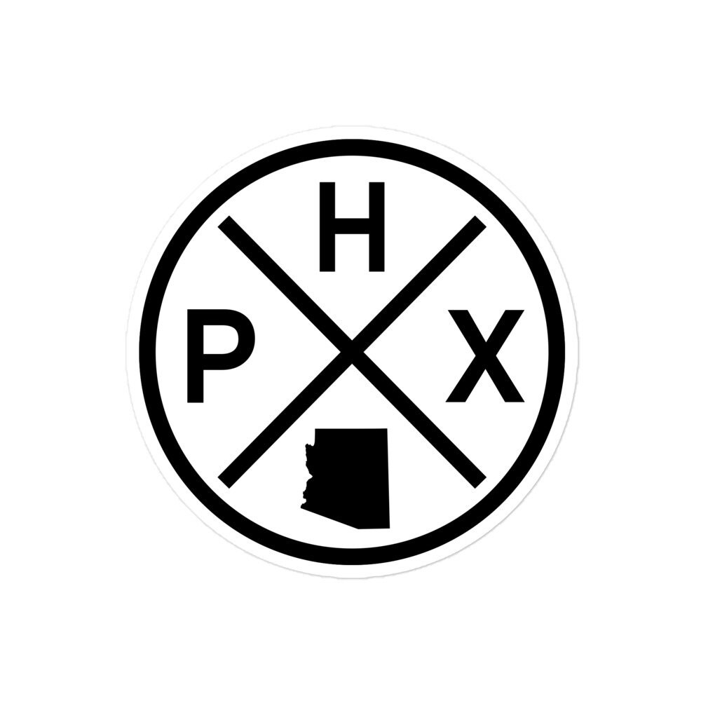 Round Phoenix Bumper Sticker PHX Phoenix Window Decal - Etsy