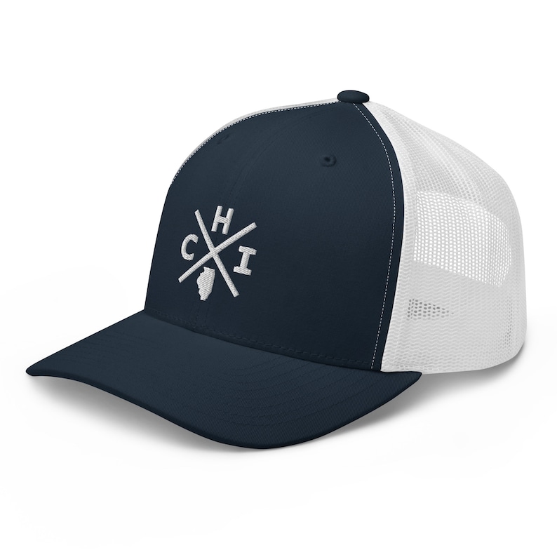 Retro Chicago Trucker Hat Mesh CHI Cross Trucker Cap - Etsy
