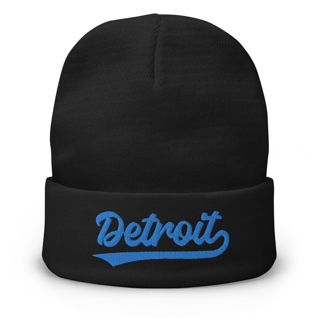 Retro Detroit Sports Script Classic Winter Beanie Hat Cap - Etsy