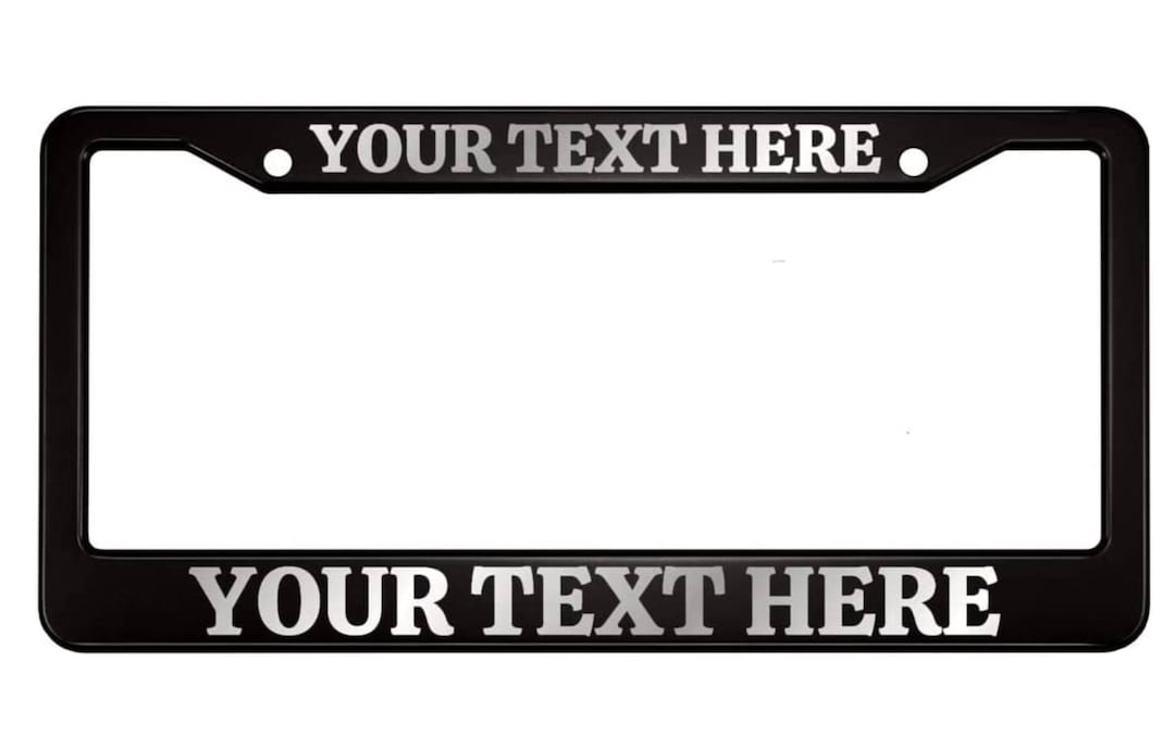 Personalized Black License Plate Frame With Chrome Letters - Etsy