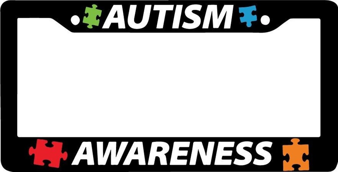 Autism Awareness Black License Plate Frame - Etsy