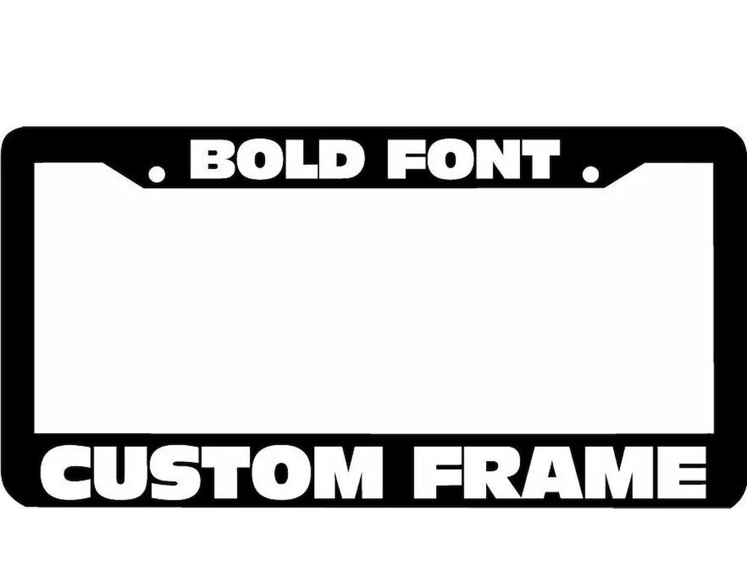 Personalized Black License Plate Frame With White Letters - Etsy