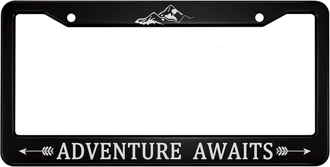 Adventure Awaits Black License Plate Frame - Etsy