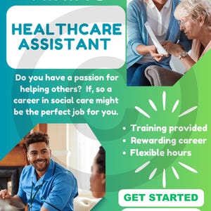 100 A4 Health Care Assistant Flyer, Carer Flyer, Caregiver Flyer ...