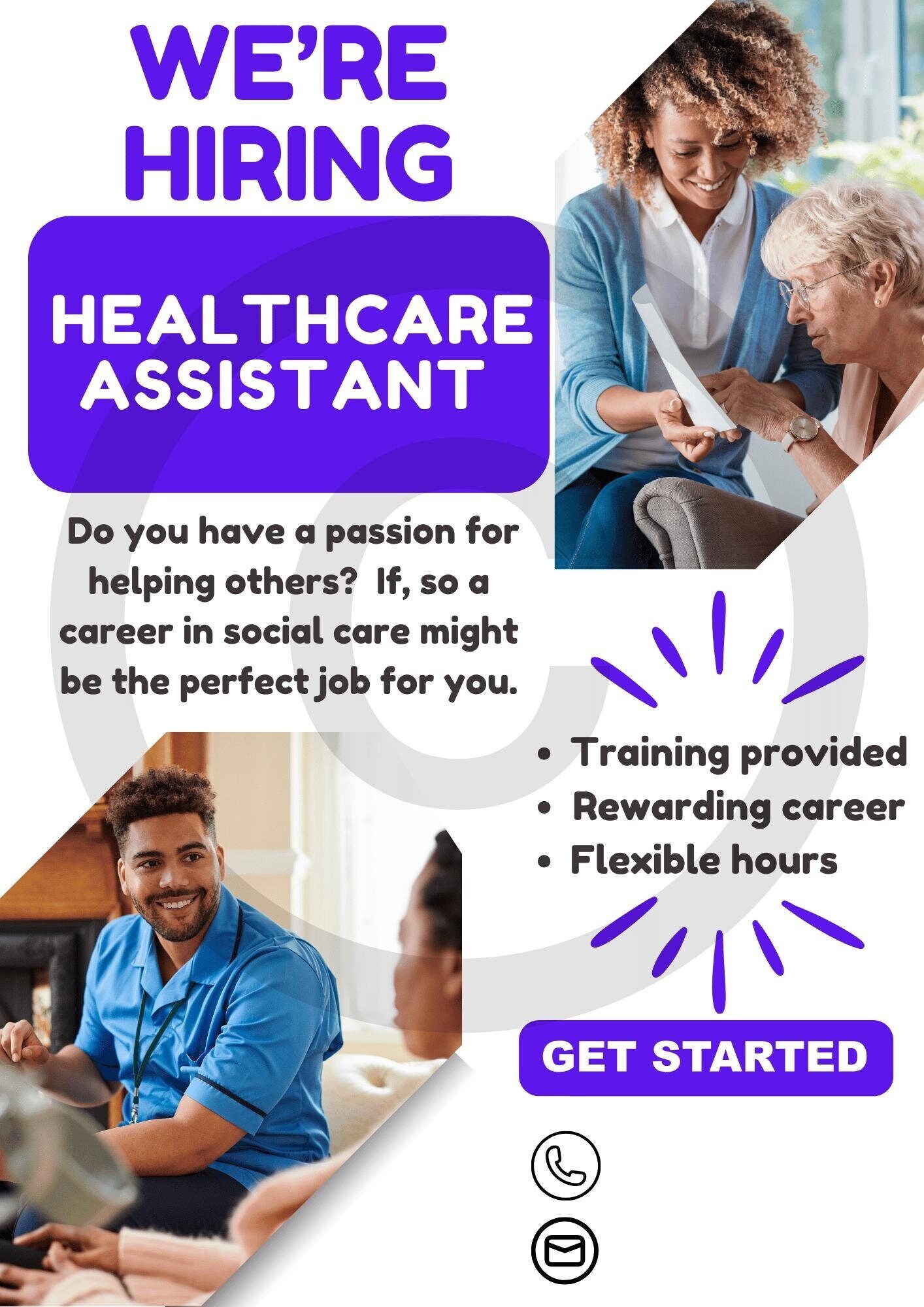 100 A4 Health Care Assistant Flyer, Carer Flyer, Caregiver Flyer ...