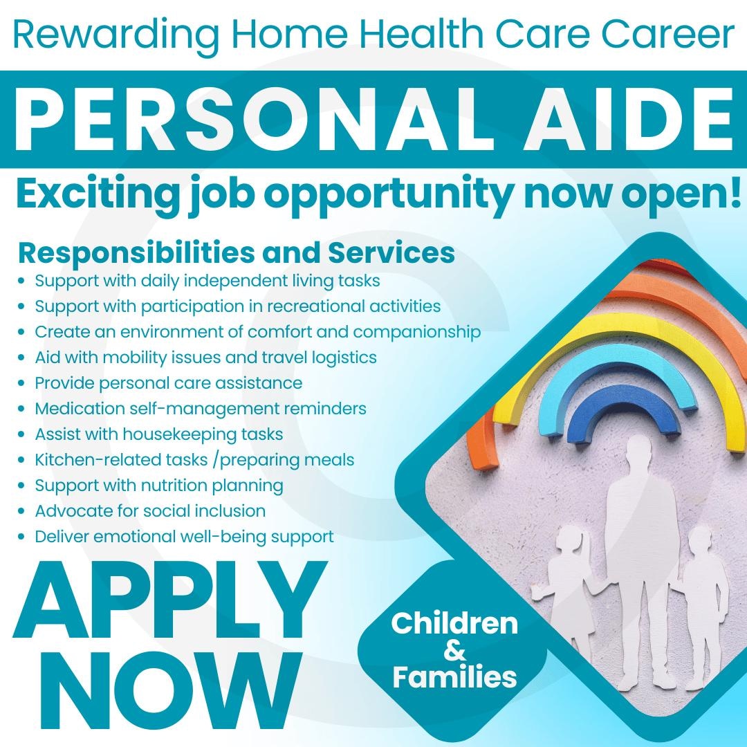 50 Home Care Services Caregiver Flyer, Personal Aide and Home Health ...