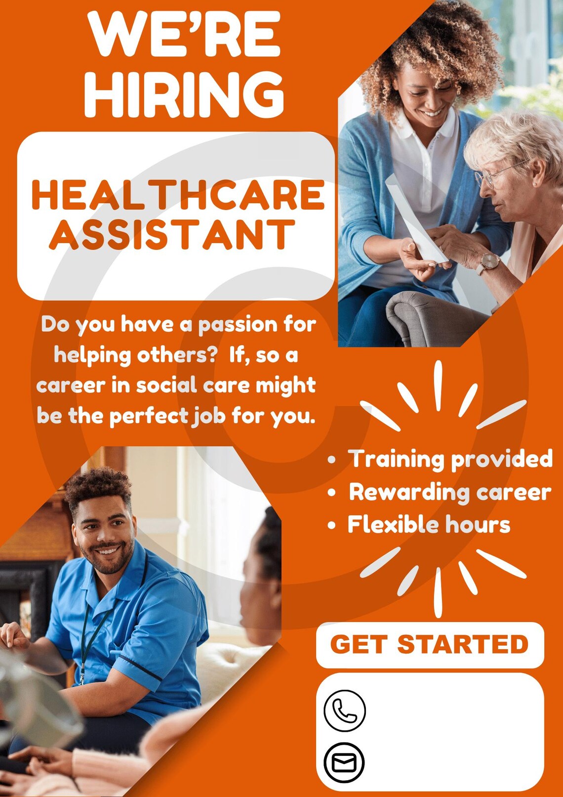 100 A4 Health Care Assistant Flyer, Carer Flyer, Caregiver Flyer ...