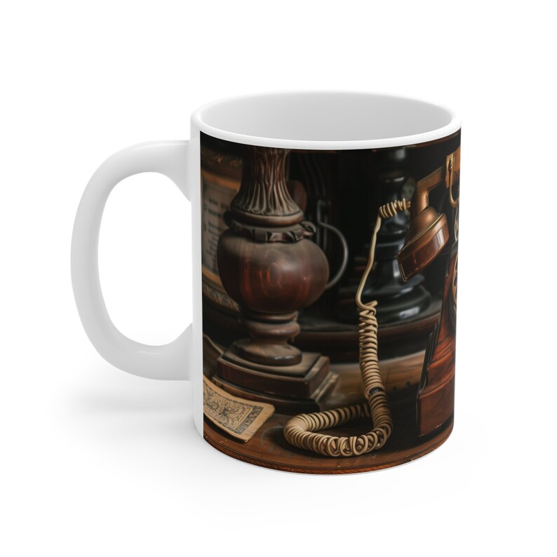 Vintage Charm: Antique Rotary Telephone Mug Perfect for Home Decor ...
