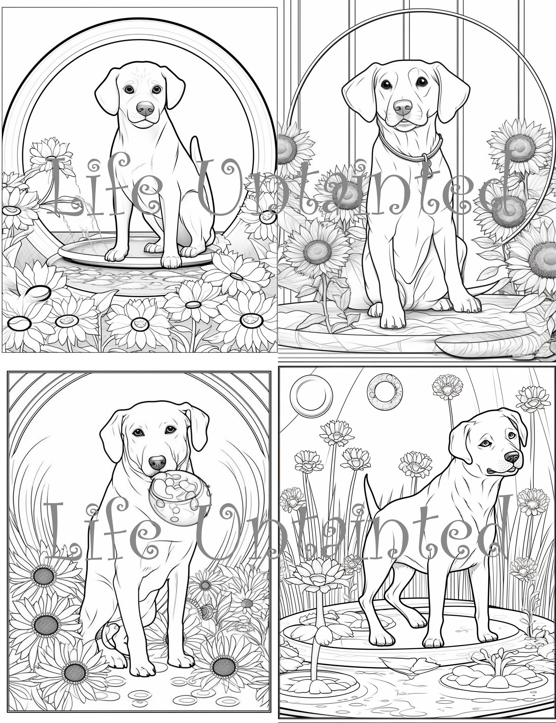 Adorable Dog Mini Coloring Pages Pack Instant Digital Download Fun for ...
