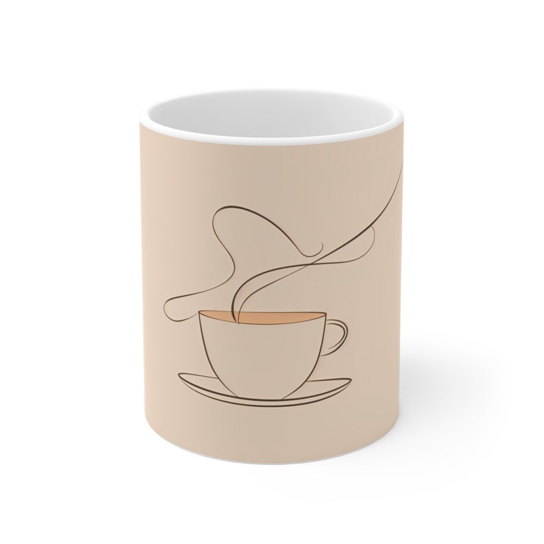 Chic Minimalism: Elegant Line Art Coffee Mug Modern, Minimalist Design ...