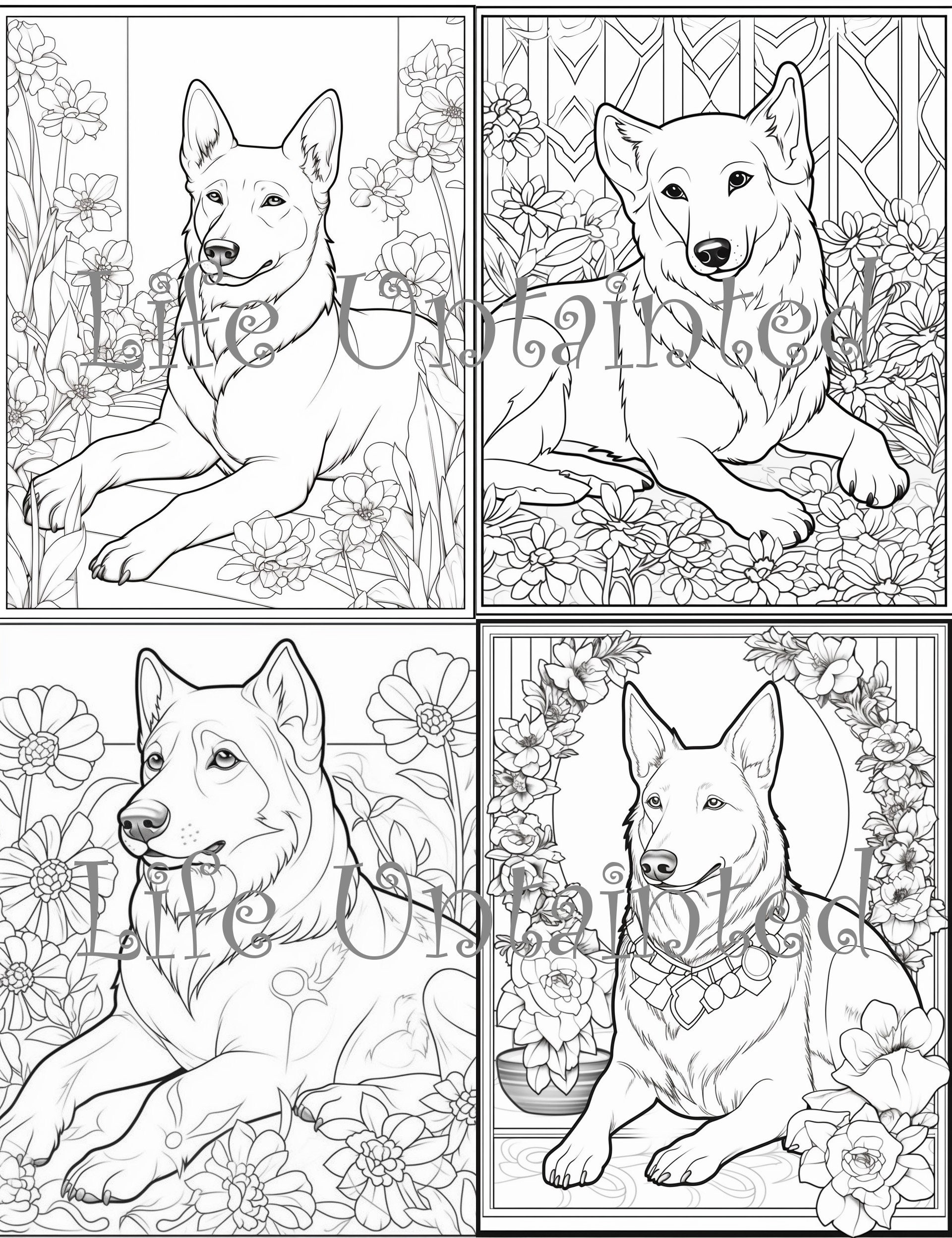 Adorable Dog Mini Coloring Pages Pack Instant Digital Download Fun for ...