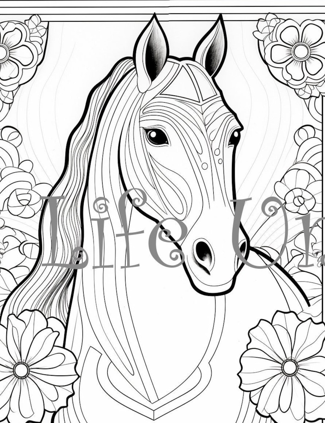 40 Mini Horsie Coloring Pages Instant Digital Download Fun for the ...