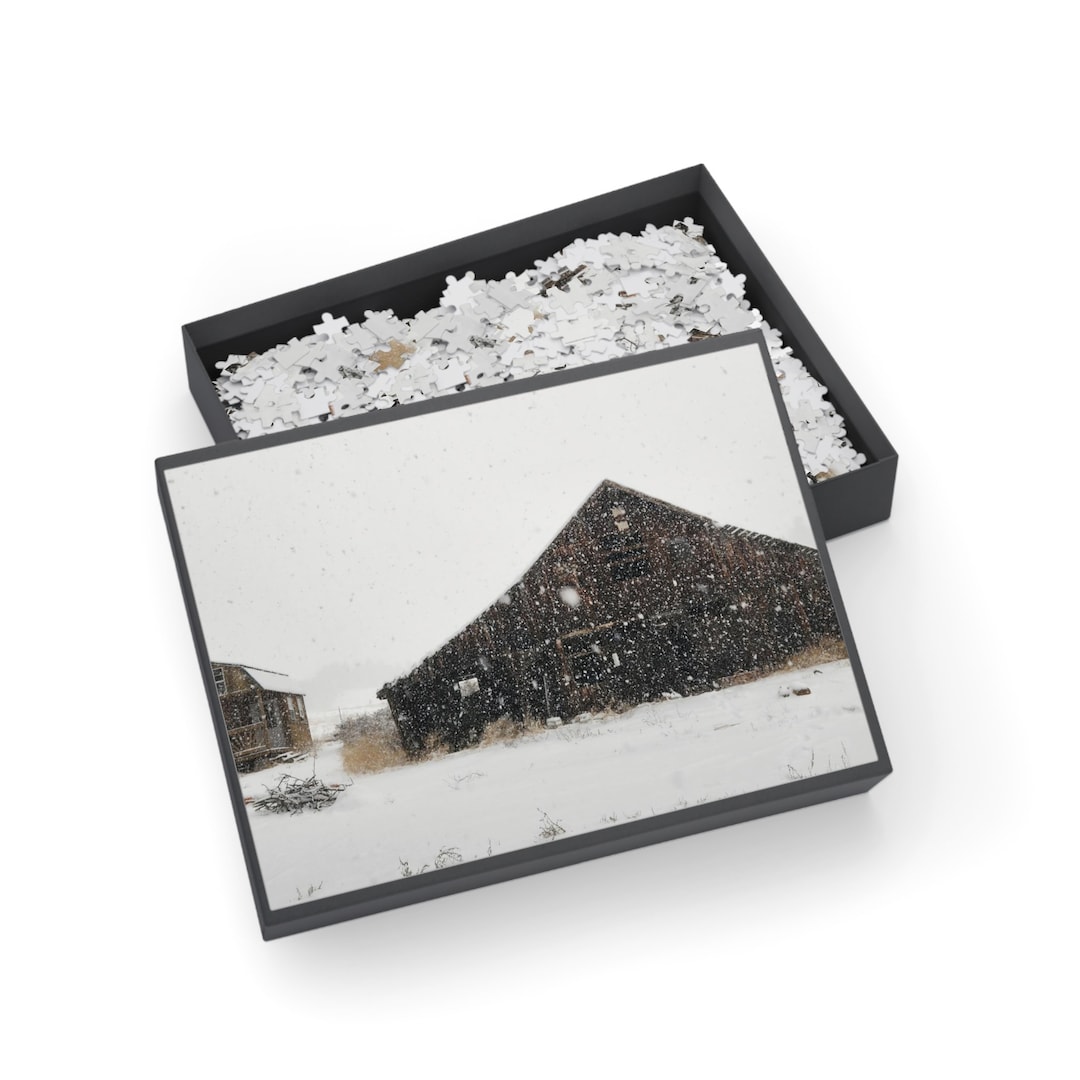 Barn in the Snow Puzzle - Winter Puzzle - Christmas Puzzle - (96 Easy ...