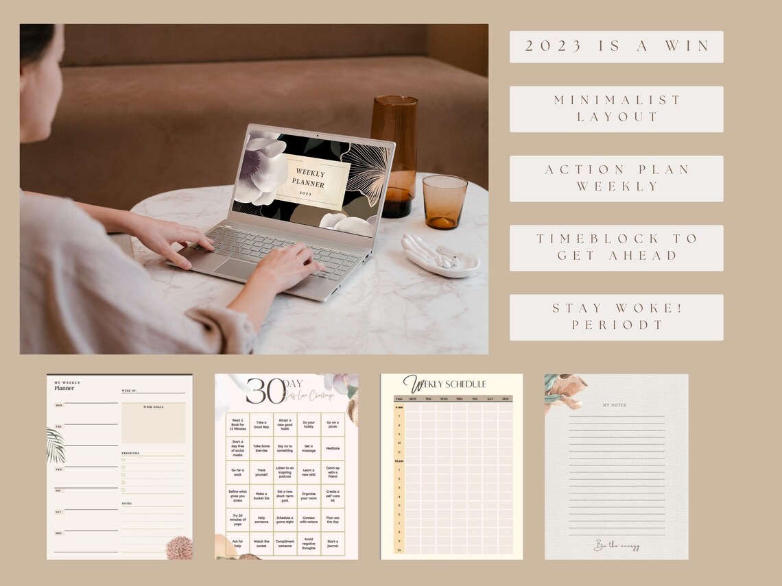 2023 Weekly PREMIUM Planner, GEN-Z Weekly Printable Planner, Minimalist ...