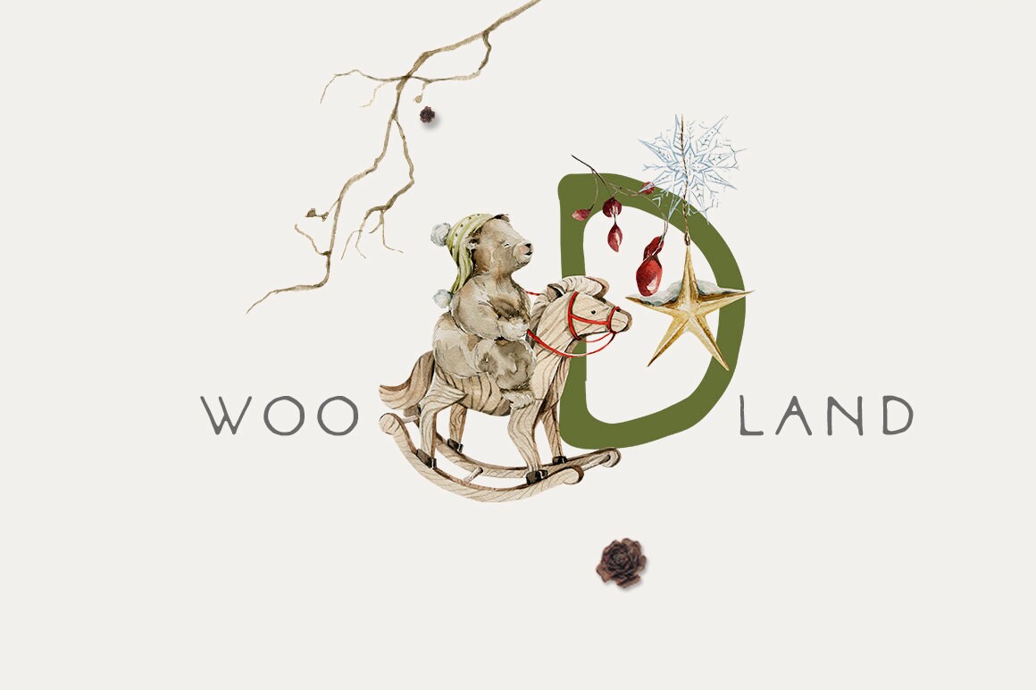 Woodland Alphabet Clipart Baby Animals Letters Numbers Watercolor ...