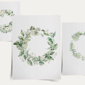 Watercolor Greenery Wreath, Floral Clipart, Green Leaves Frame ...