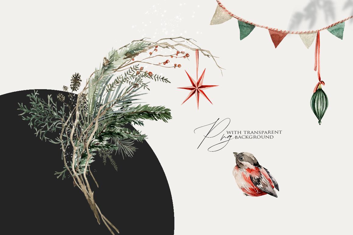 Christmas Bouquet Clipart Winter Forest Greenery Fir Tree Branches ...