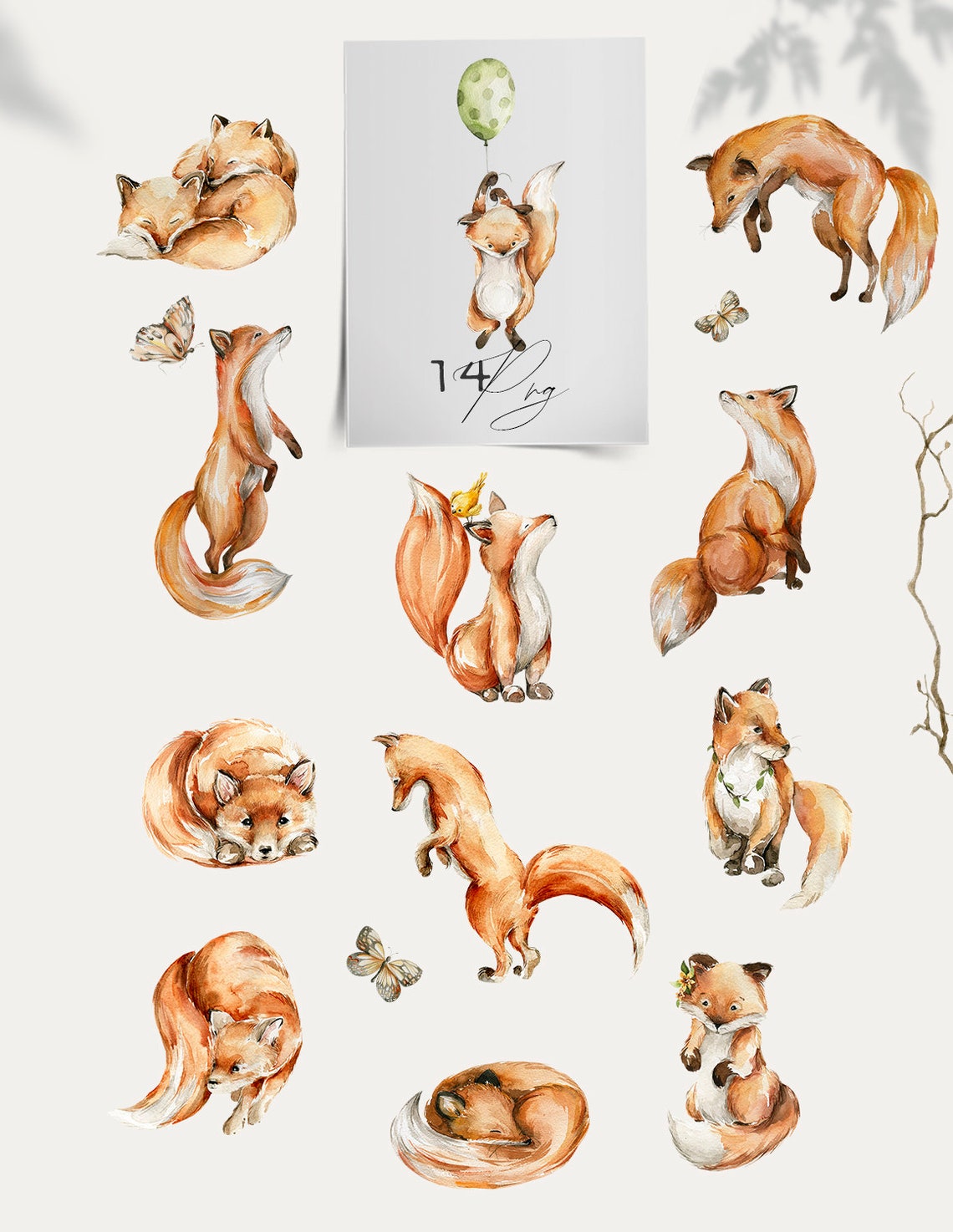 Woodland Animals Fox Clipart Watercolour Forest Animal Baby Girl Clip ...