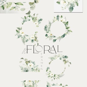 Watercolor Greenery Clipart, Floral Frame, Greenery Border, Watercolor ...