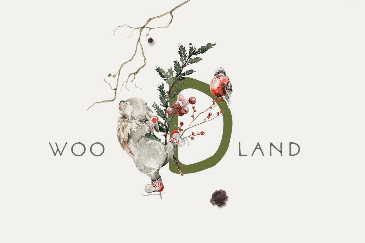 Woodland Alphabet Clipart Winter Letters Number Baby Animals Clip Art ...