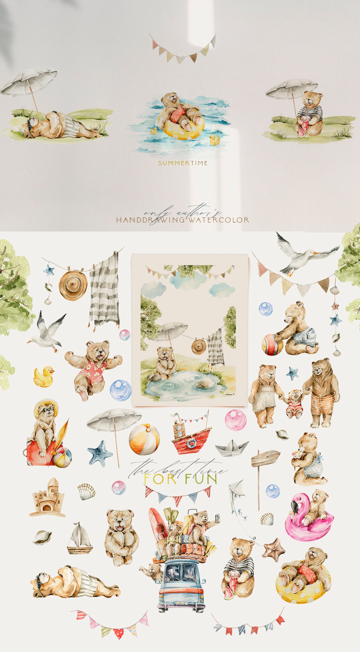 Baby Bear Clipart Watercolor Cute Animals Woodland Babies Watercolour ...