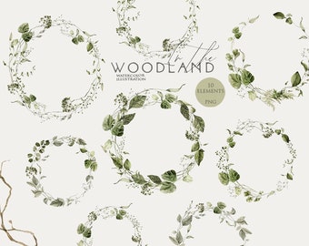 Watercolor Eucalyptus Border Greenery Frame Clipart - Etsy