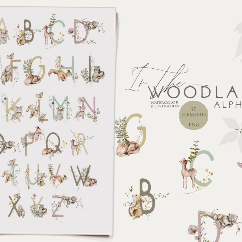 Woodland Alphabet - Etsy