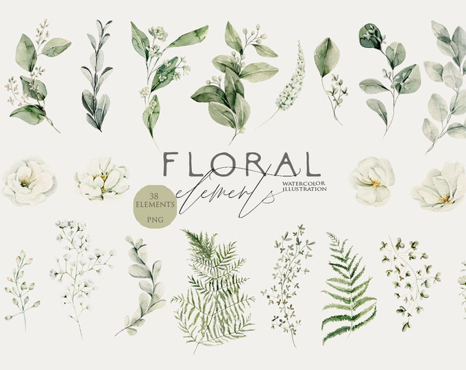 Watercolor Greenery Clipart, Floral Frame, Greenery Border, Watercolor ...