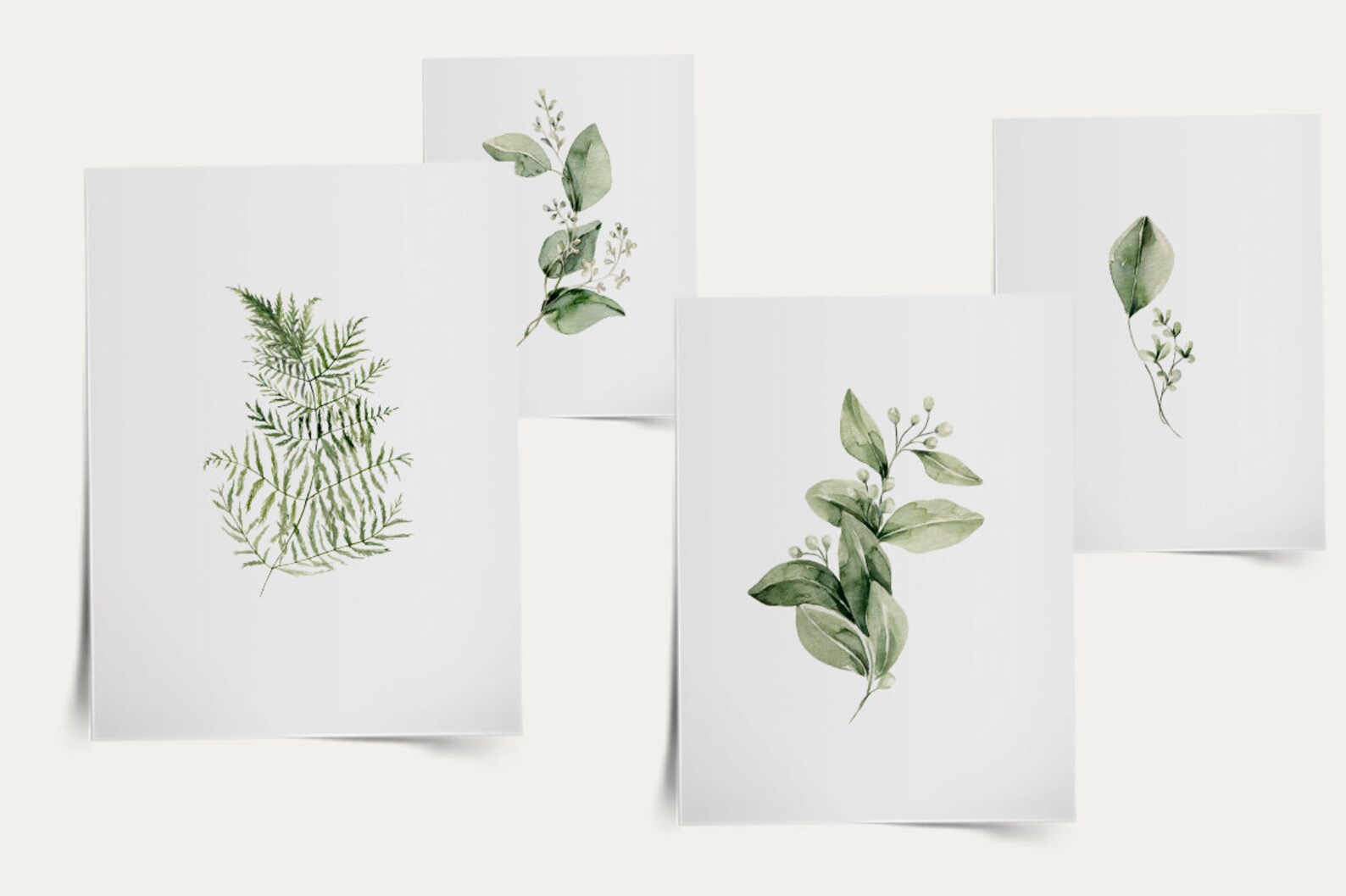 Watercolor Greenery Clipart, Floral Clip Art, Green Leaves Png, Foliage ...