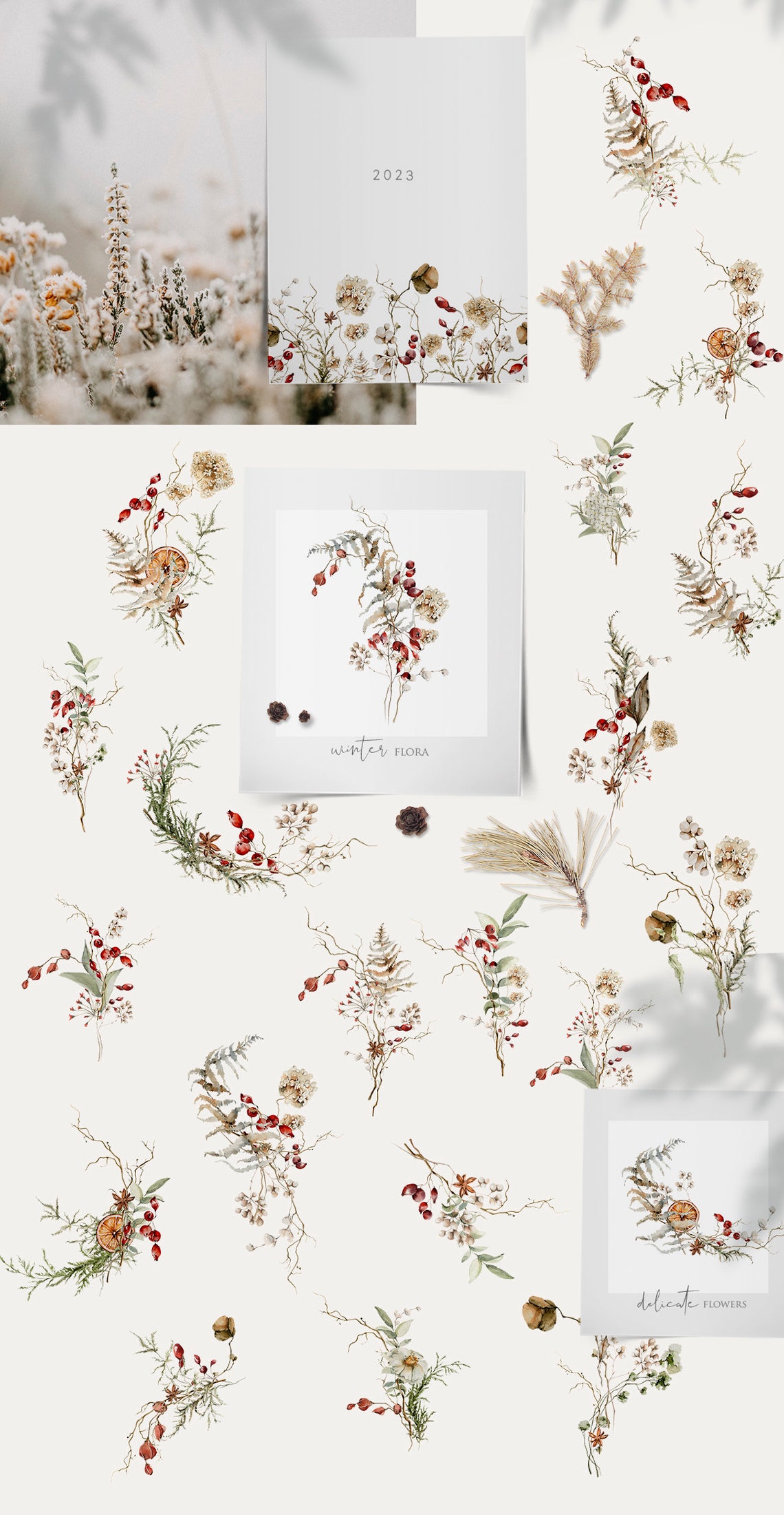 Woodland Christmas Clipart Winter Forest Cute Baby Animals - Etsy