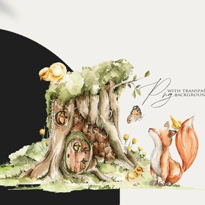Woodland Clipart Watercolour Fox Forest Animals Watercolor Cute Baby ...