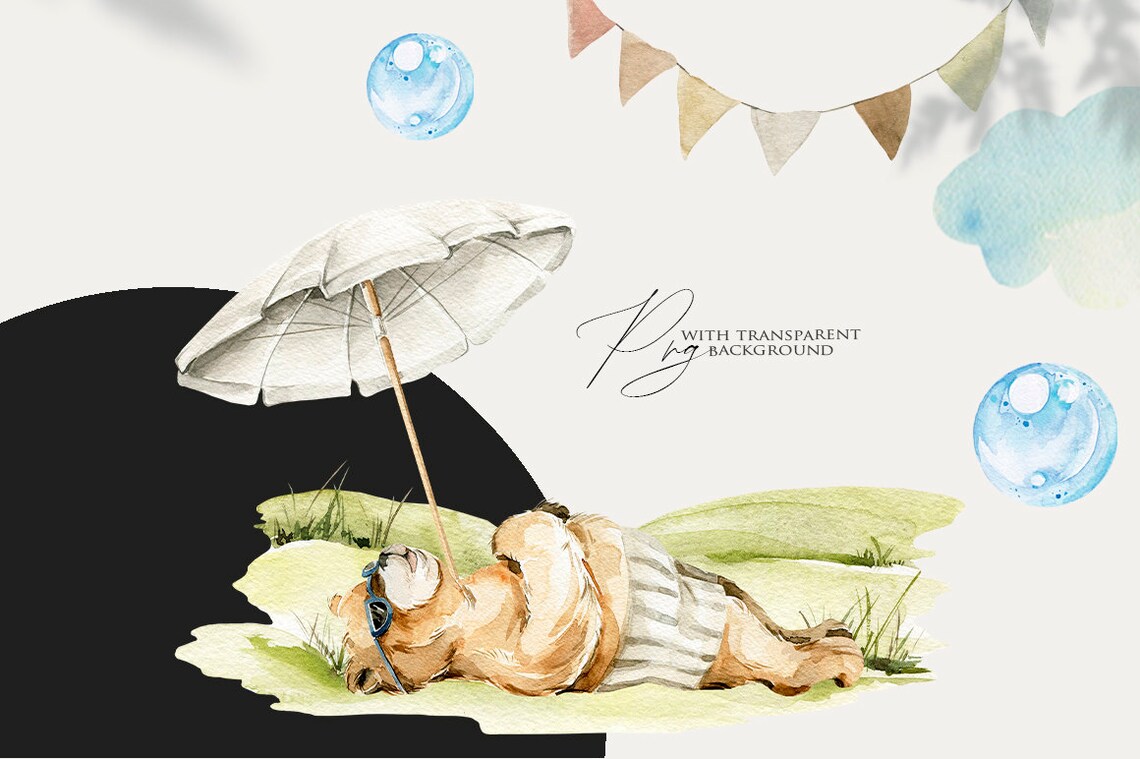 Baby Bear Clipart Watercolor Animals Summer Adventure Woodland Bear ...